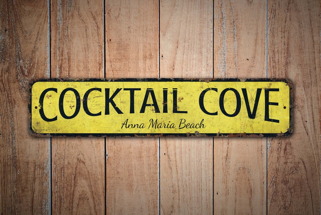 Cocktail Cove Sign Cocktail Cove Vintage Style Sign Custom Cocktail ...