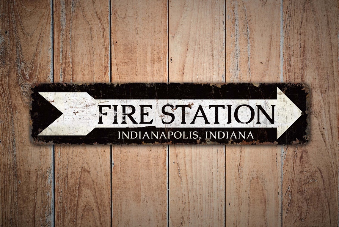 Fire Station Sign Custom Fire Station Vintage Style Sign | Etsy