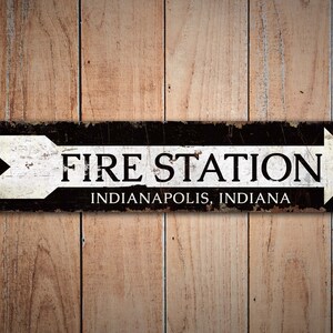 Fire Station Sign - Custom Fire Station - Vintage Style Sign - Fire ...