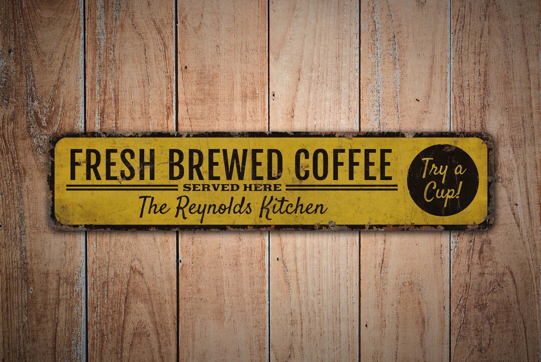 Fresh Coffee Sign - Coffee Shop Decor - Fresh Brewed Coffee - Coffee ...