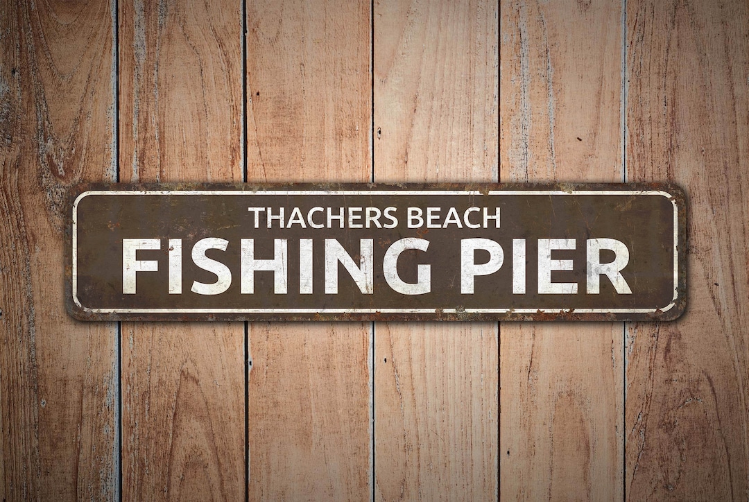 Fishing Pier - Fishing Pier Sign - Fishing Pier Decor - Vintage Style ...