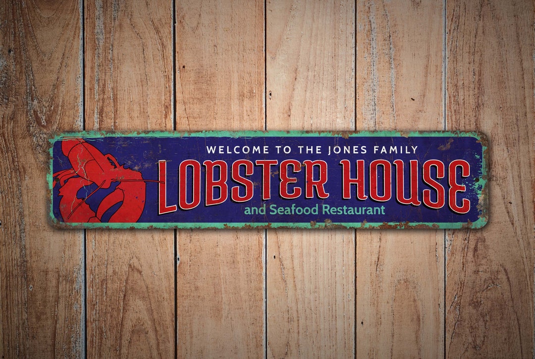 Lobster House Sign - Lobster House Decor - Custom Lobster House ...