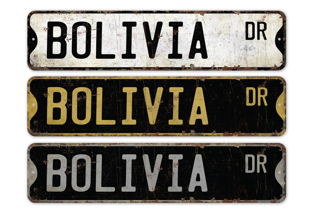 Bolivia - Bolivia Sign - Bolivia Decor - Vintage Style Sign - Custom ...