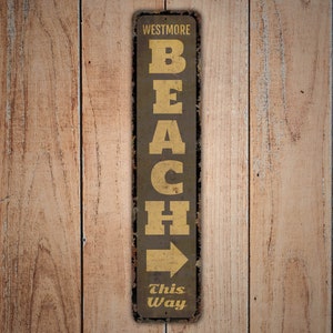 Beach This Way Sign - Beach Direction Sign - Custom Beach Decor ...