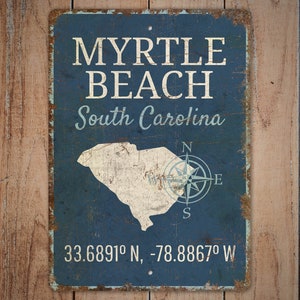 Myrtle Beach Sign - South Carolina Sign - South Carolina Flag - State ...