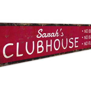 Clubhouse - Clubhouse Sign - Clubhouse Decor - Vintage Style Sign ...