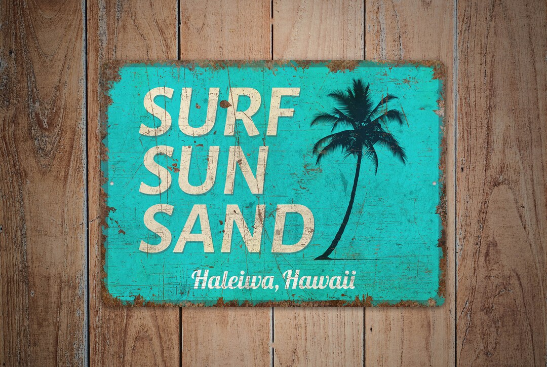 Surf Sun Sand - Beach Sign - Beach Decor - Surf Sun Sand Sign - Vintage ...