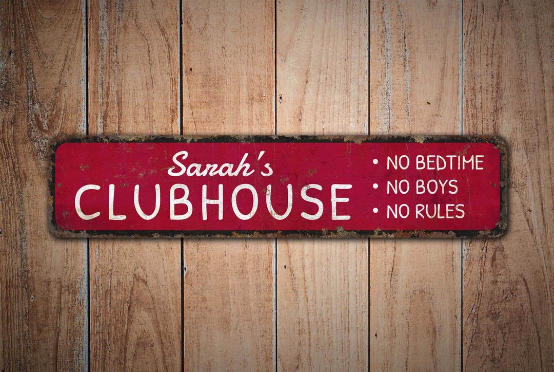 Clubhouse - Clubhouse Sign - Clubhouse Decor - Vintage Style Sign ...