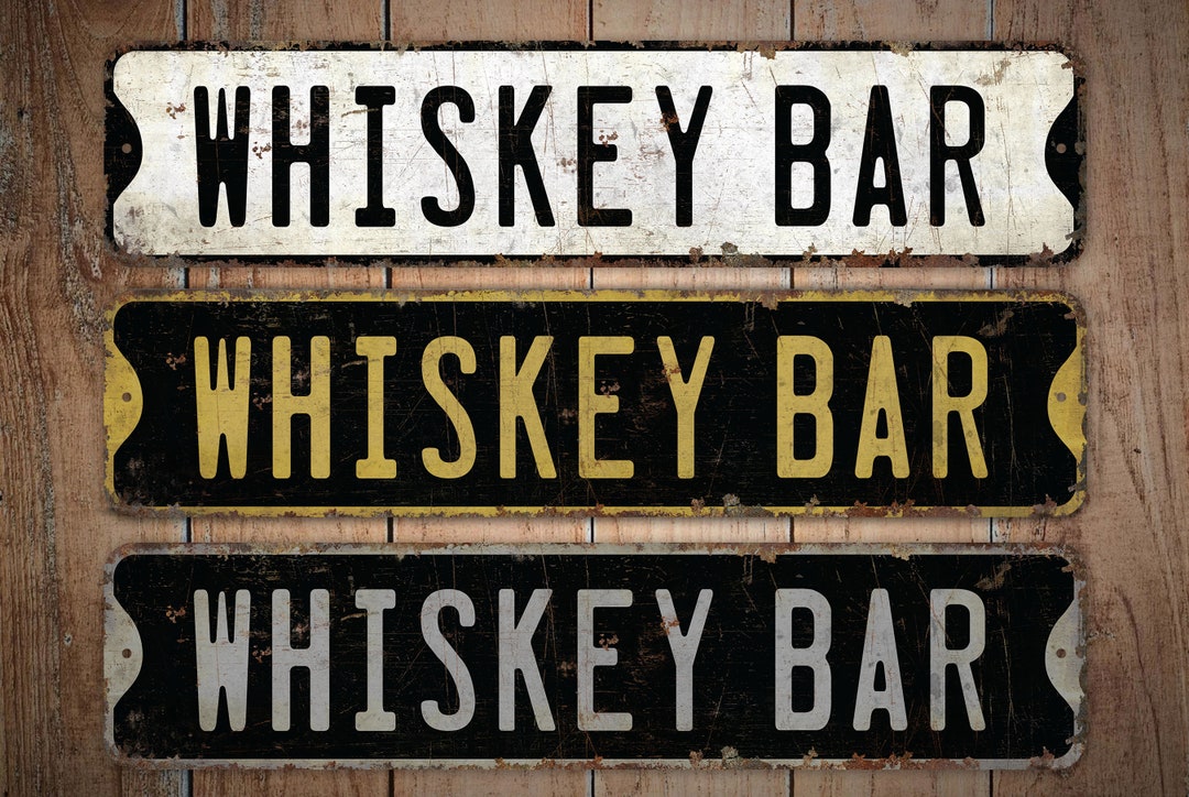Whiskey Bar Sign - Vintage Style Sign - Custom Bar Sign - Whiskey Bar ...