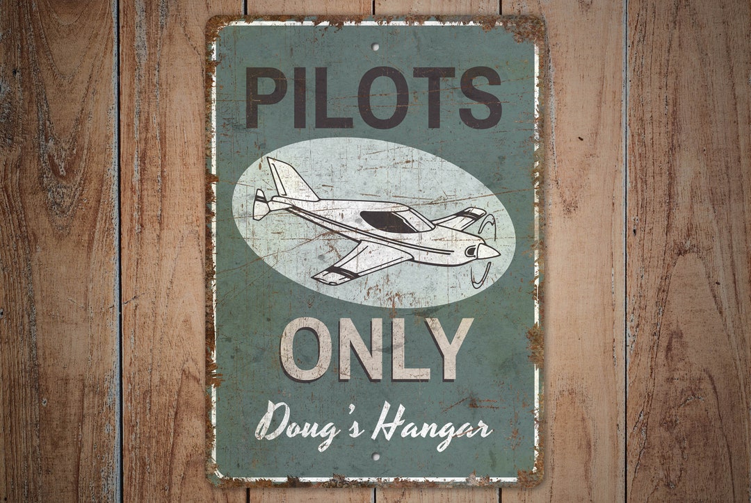 Pilots Only Sign - Pilots Only Decor - Pilots Only - Hanger Sign ...