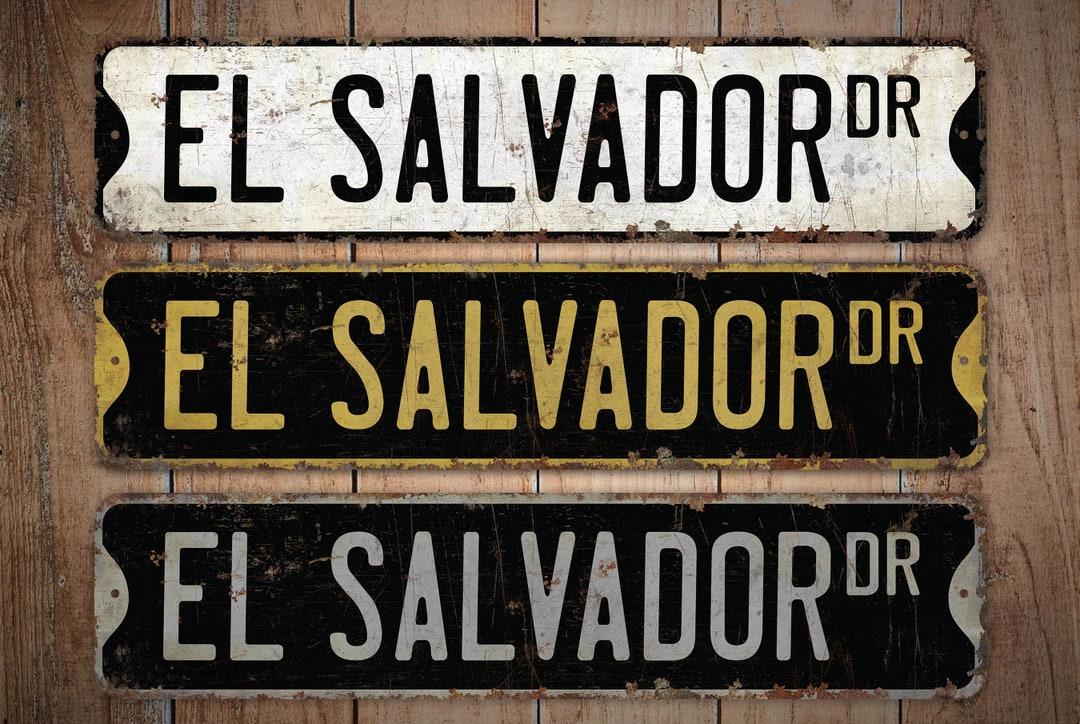 El Salvador El Salvador Sign El Salvador Decor Vintage Style Sign ...