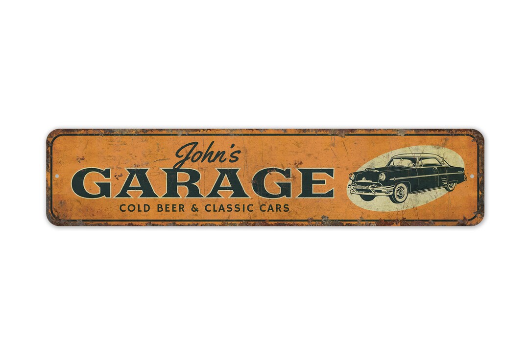 Garage Sign - Garage Decor - Cold Beer and Cars - Cold Beer Garage ...