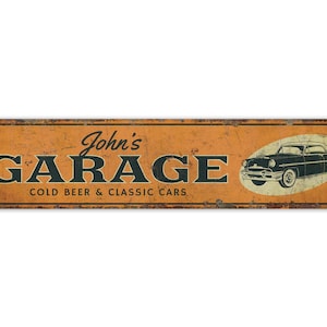 Garage Sign - Garage Decor - Cold Beer and Cars - Cold Beer Garage ...