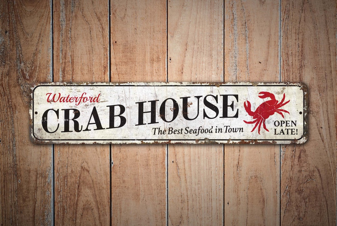 Crab House Sign Vintage Style Sign Crab House Custom Crab House Crab ...