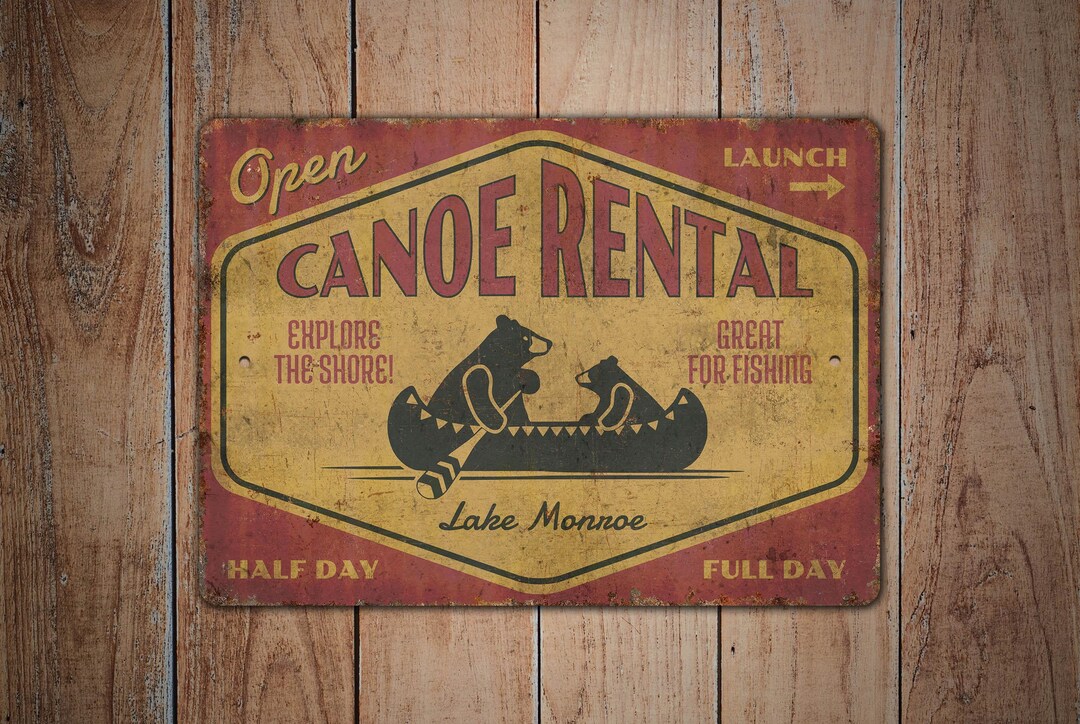 Canoe Rental Sign - Canoe Rental Decor - Canoe Rental Shop - Custom ...
