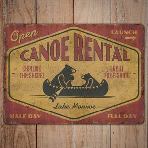 Canoe Rental Sign - Canoe Rental Decor - Canoe Rental Shop - Custom ...