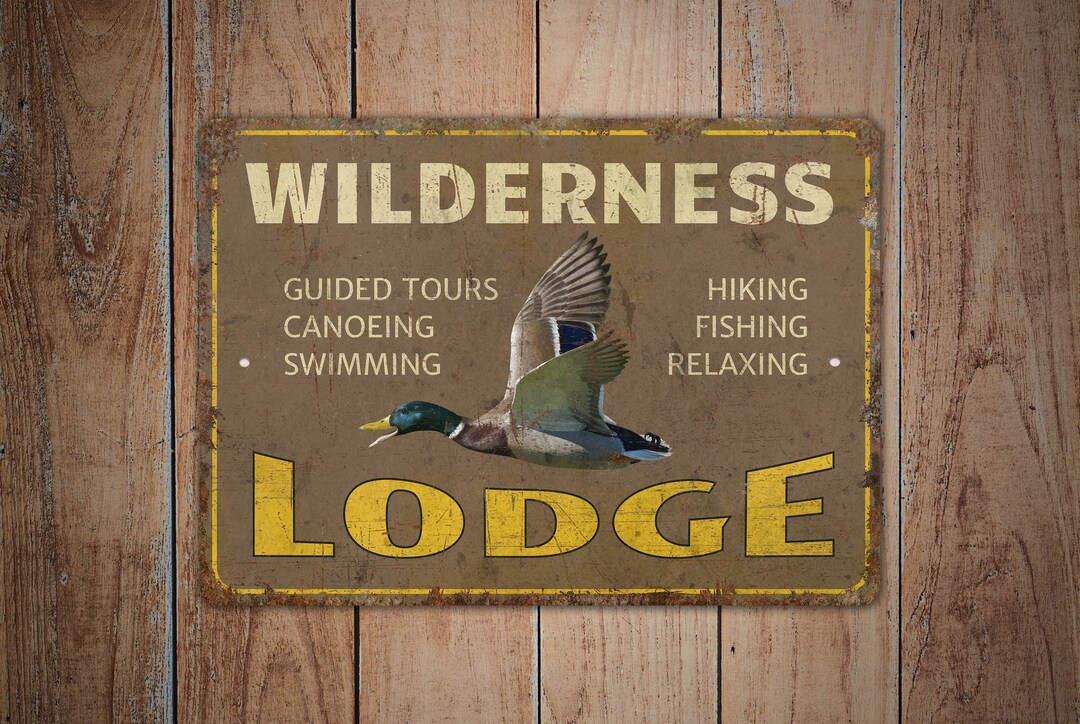 Wilderness Lodge Sign - Lodge Decor - Camping Lover Gift - Fishing and ...