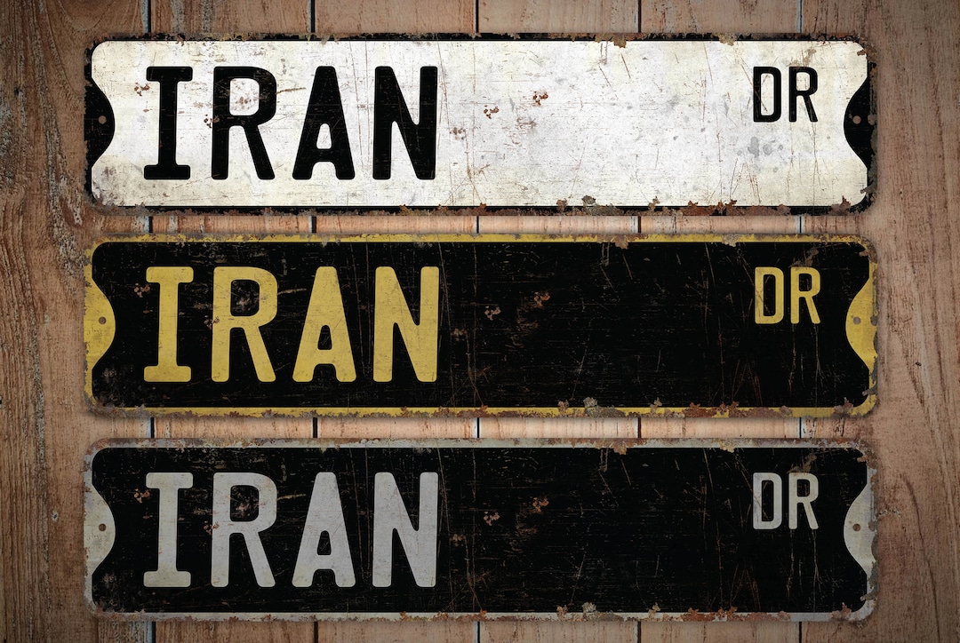 Iran - Iran Sign - Iran Decor - Vintage Style Sign - Custom Street Sign ...