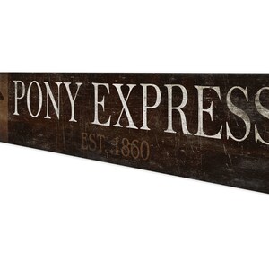 Pony Express Sign - Pony Express EST Sign - Vintage Style Sign - Pony ...