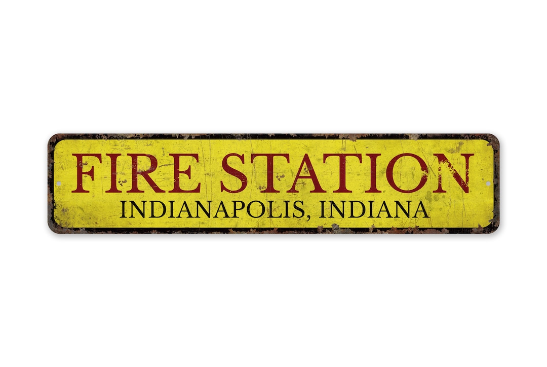 Fire Station Sign - Custom Fire Station - Vintage Style Sign - Fire ...