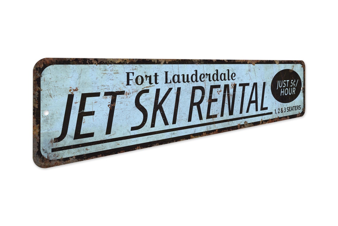 Jet Ski Rental Sign - Jet Ski Rental Decor - Jet Ski Sign - Vintage ...