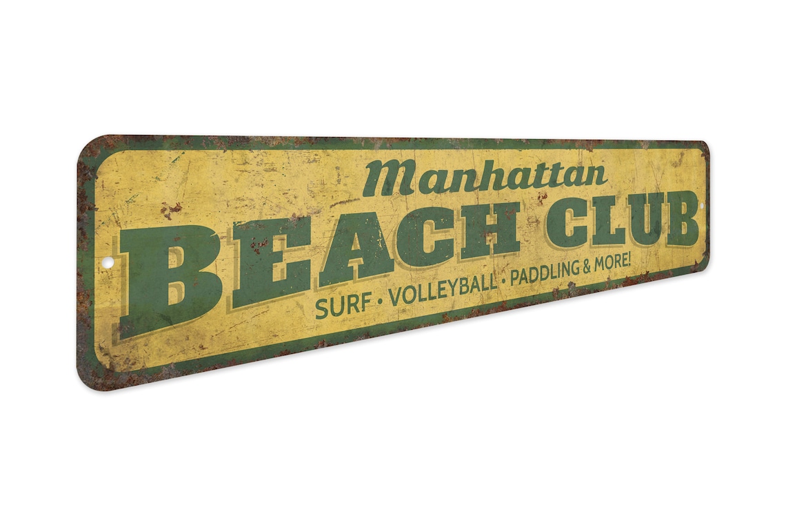 Beach Club Sign Beach Club Decor Vintage Style Sign - Etsy