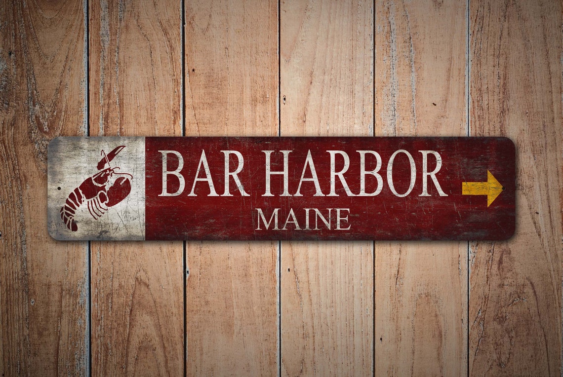 Bar Harbor Sign Bar Harbor Arrow Sign Bar Harbor Decor - Etsy