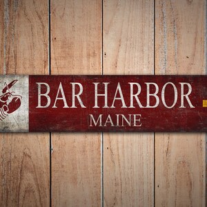 Bar Harbor Sign - Bar Harbor Arrow Sign - Bar Harbor Decor - Custom Bar ...