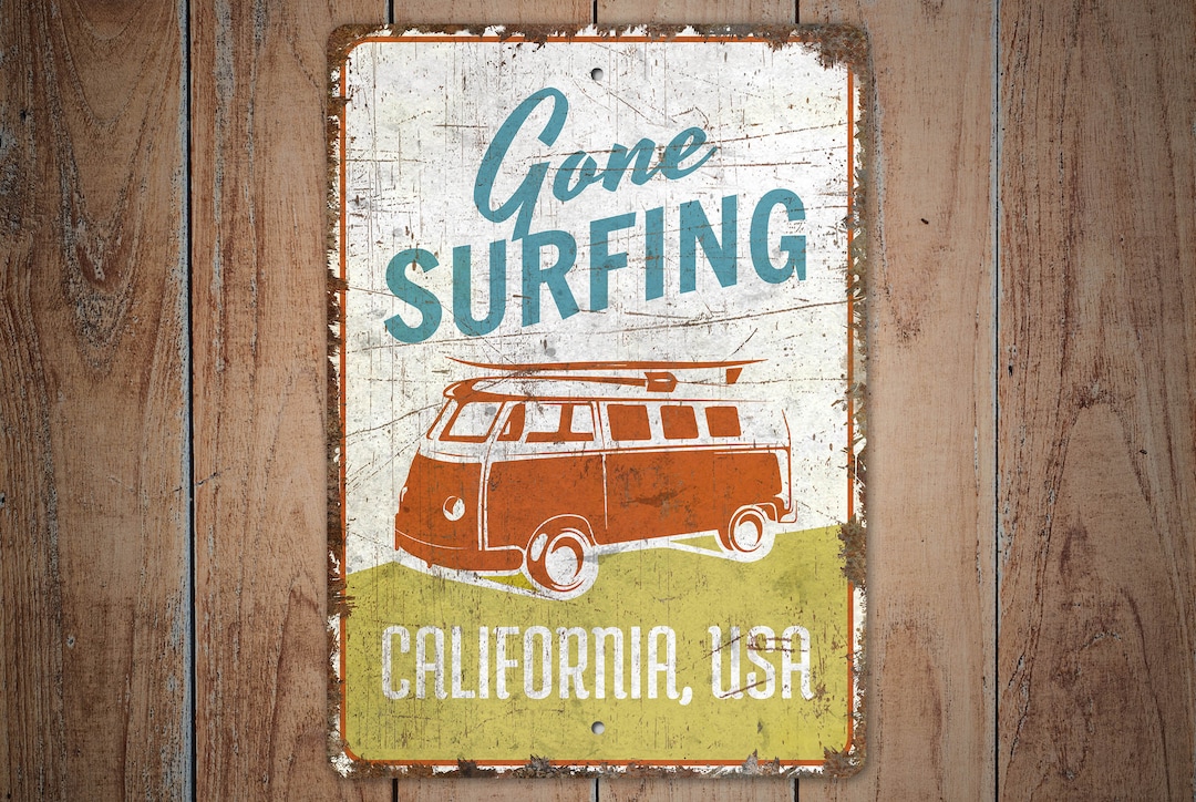 Gone Surfing Sign - Vintage Style Sign - Gone Surfing - Gone Surfing ...