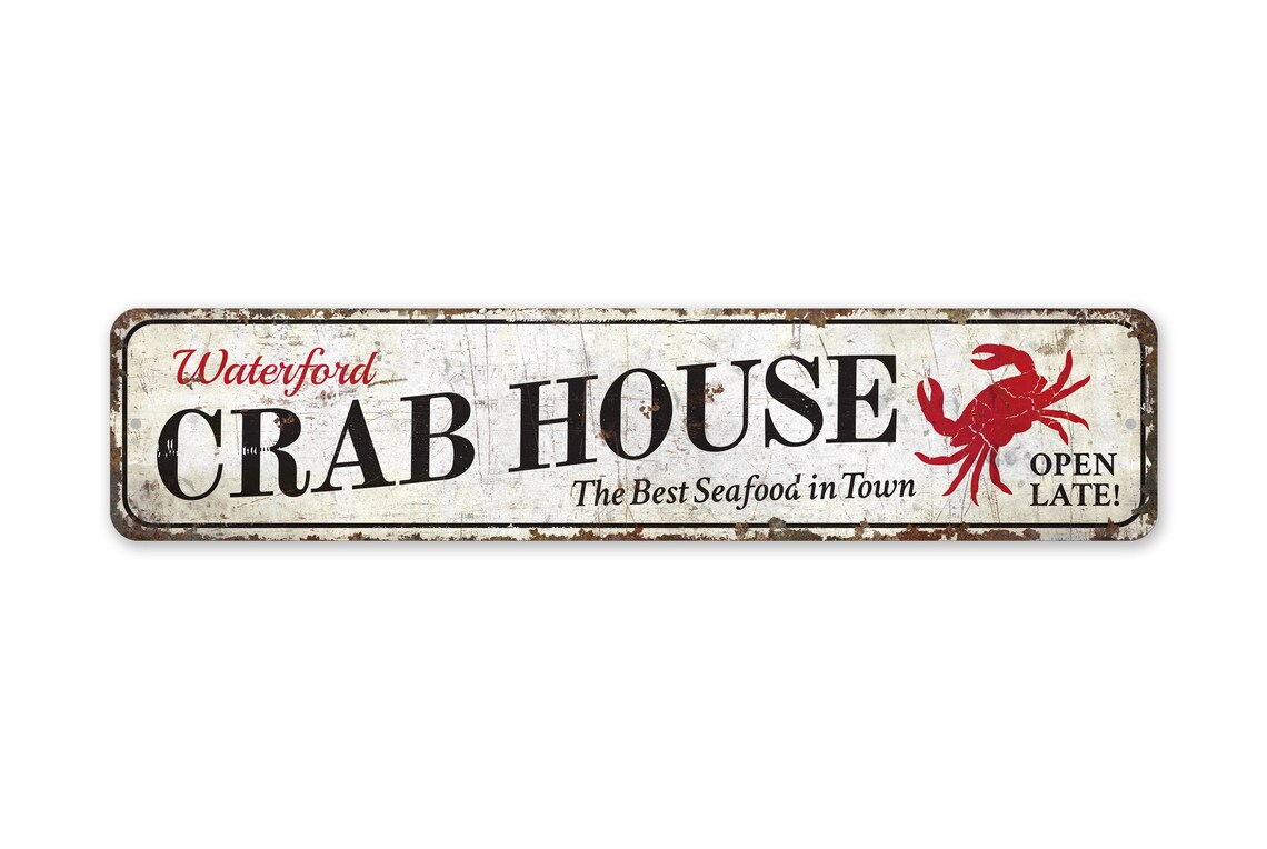 Crab House Sign Vintage Style Sign Crab House Custom - Etsy