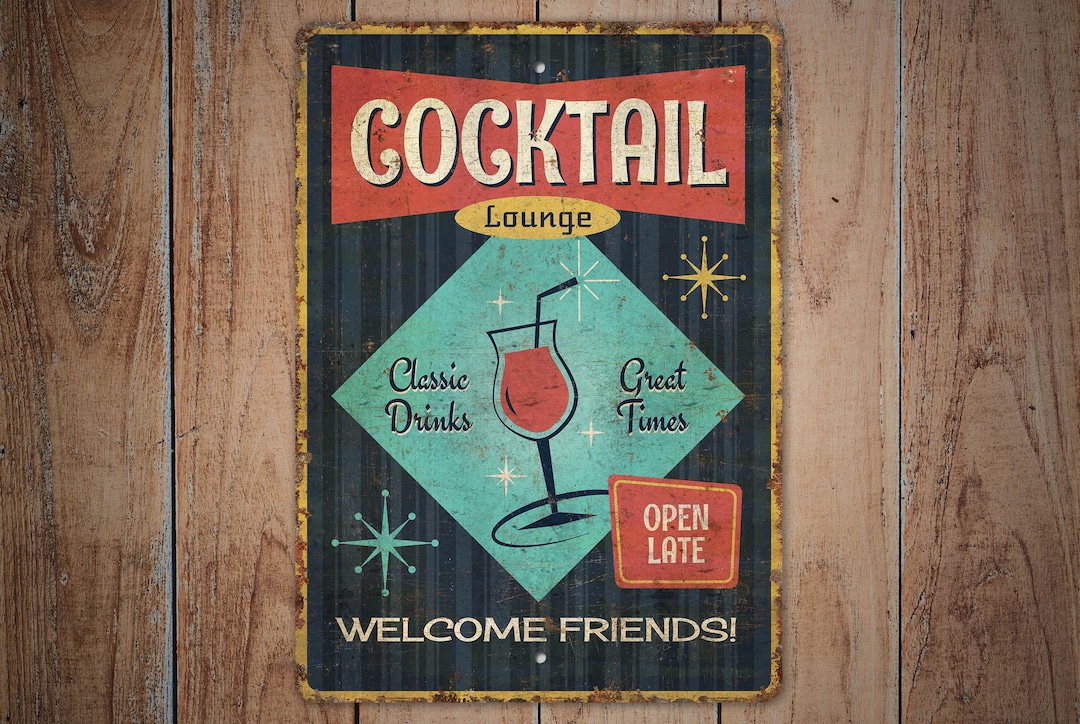 Cocktail Lounge Sign - Cocktail Lover Gift - Beer Bar Sign - Cocktail ...