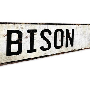 Bison - Bison Sign - Bison Decor - Vintage Style Sign - Custom Street ...