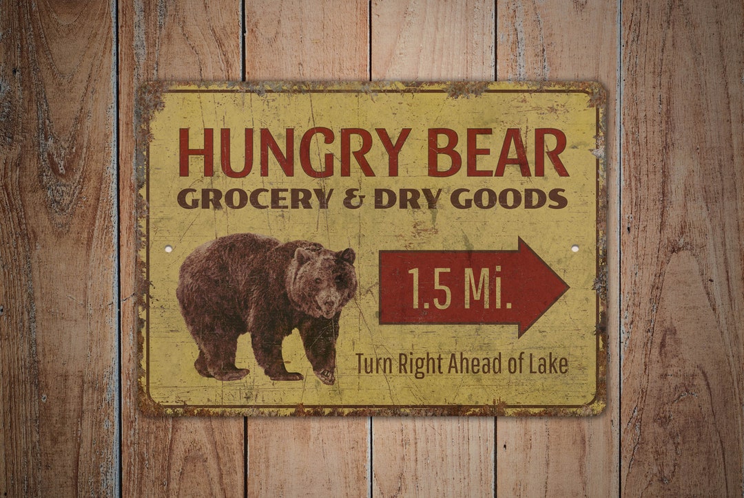 Hungry Bear Sign Grocery and Dry Goods Grocery Sign Dry Goods Sign ...