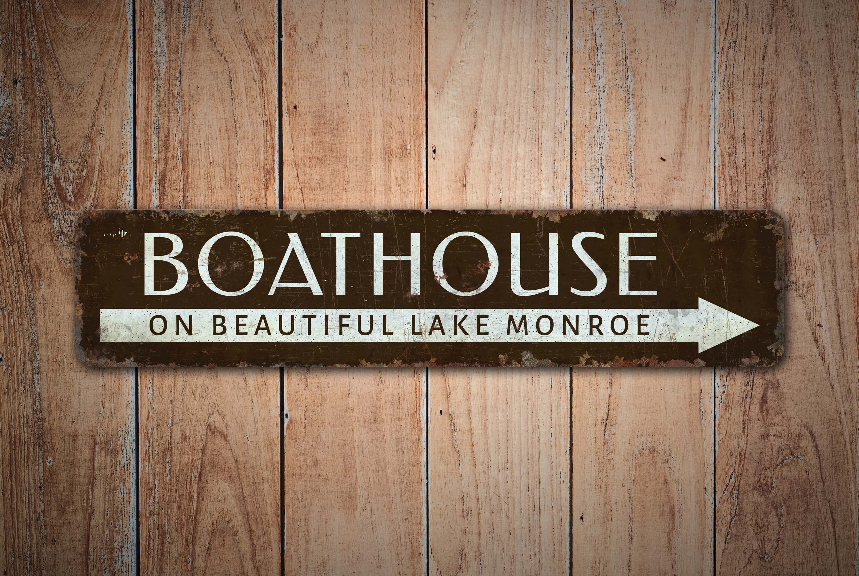 Boat House Sign Boat House Arrow Sign Boat House Beach - Etsy