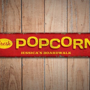 Fresh Popcorn Sign - Fresh Popcorn - Vintage Style Sign - Fresh Popcorn ...
