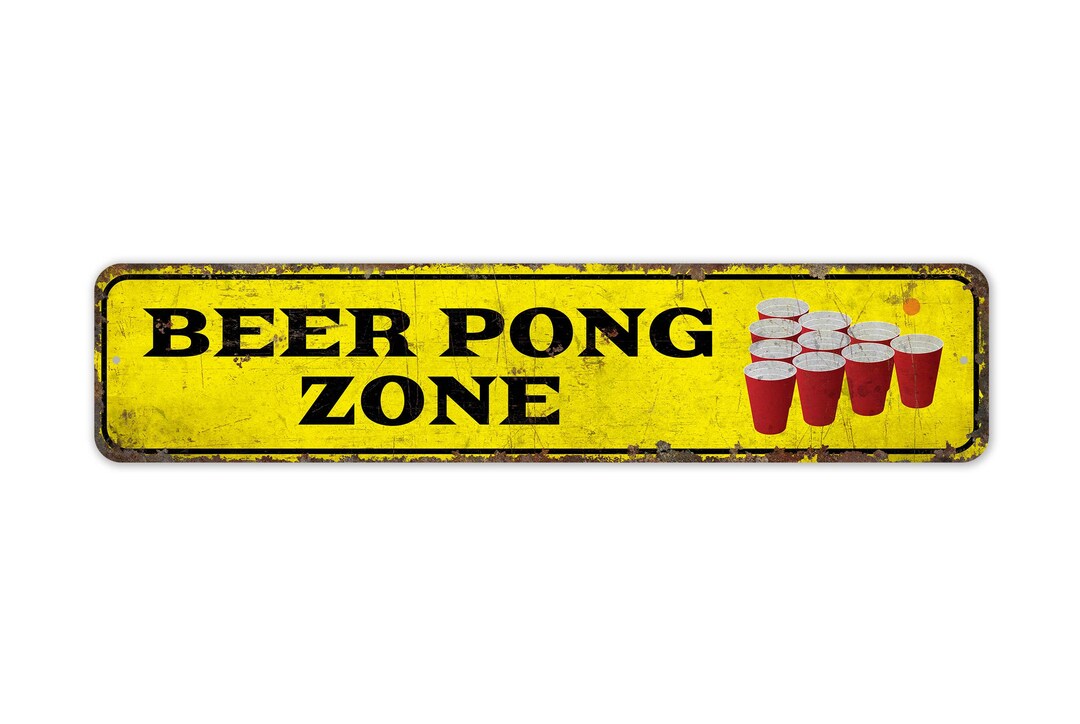 Beer Pong Zone Sign - Beer Pong Zone - Beer Bar Decor - Beer Bar Sign ...