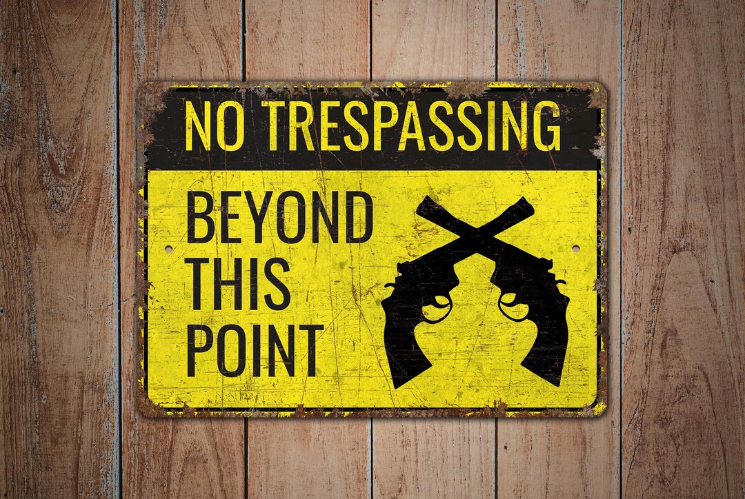 No Trespassing Sign - Protected by Gun - Warning Sign - Home Security ...