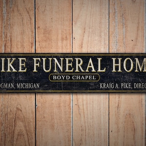 Funeral Home Sign - Custom Funeral Home - Vintage Style Sign - Funeral ...