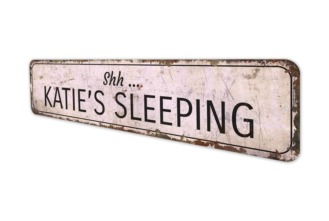 Sleeping Sign - Kids Room Sign - Kids Room Decor - Vintage Style Sign ...