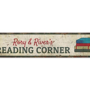 Reading Corner - Reading Corner Sign - Kids Room Decor - Vintage Style ...