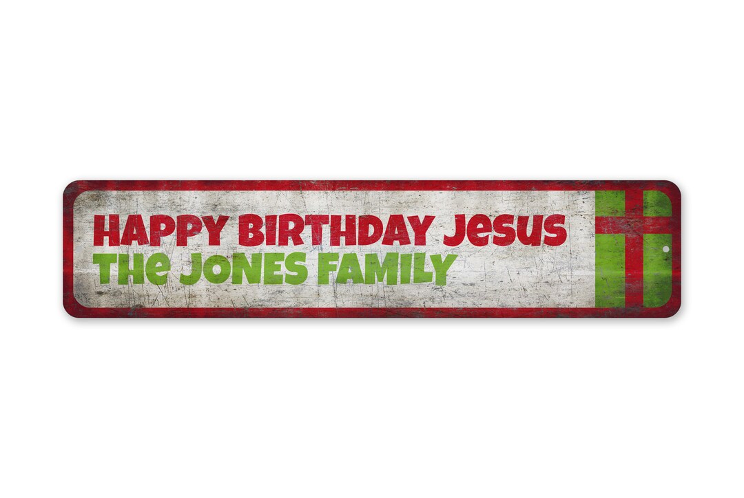 Happy Birthday Jesus Sign - Custom Christmas Sign - Jesus Birthday ...