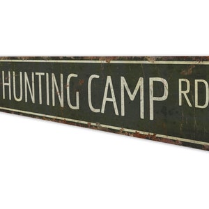 Hunting Camp Road Sign - Street Name Decor - Street Name Sign - Vintage ...