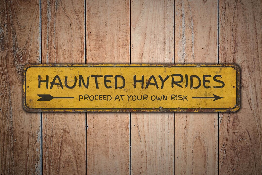 Haunted Hayrides - Haunted Hayrides Sign - Halloween Sign - Halloween ...