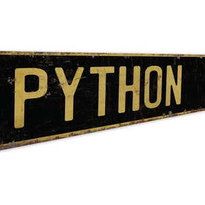 Python - Python Sign - Python Decor - Python Lover Gift - Custom Street ...