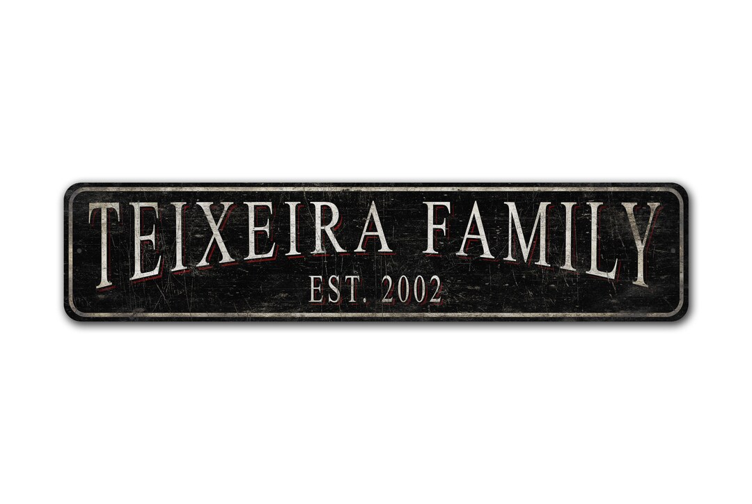 Family Name EST Sign - Custom Family Name - Vintage Style Sign - Family ...