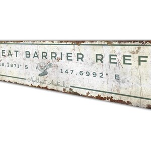 Great Barrier Reef Sign - Custom Coordinates Sign -latitude Longitude ...