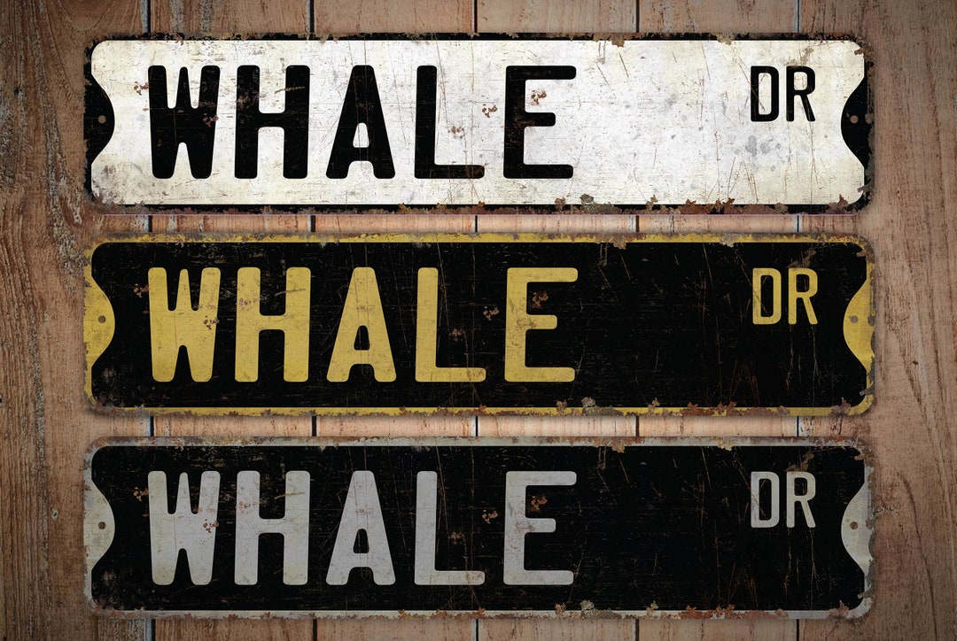 Whale - Whale Love Gift - Whale Sign - Whale Decor - Custom Street ...