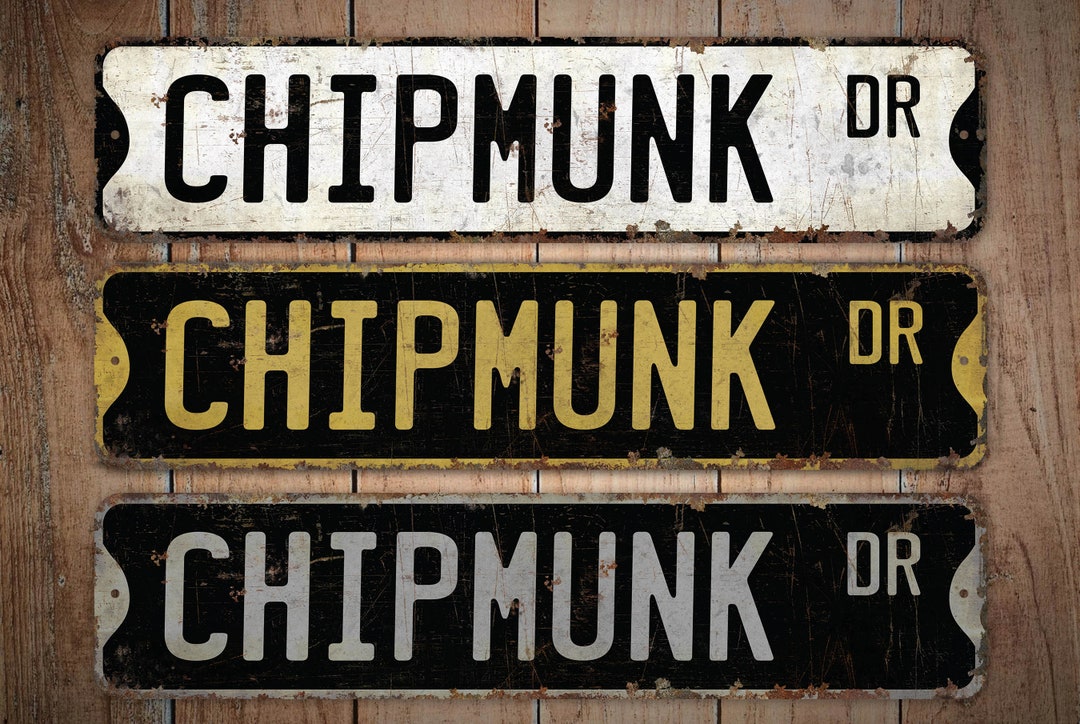 Chipmunk - Chipmunk Sign - Chipmunk Decor - Vintage Style Sign - Custom ...