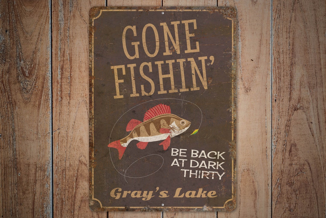 Gone Fishing - Gone Fishing Sign - Gone Fishing Decor - Fishing Sign ...