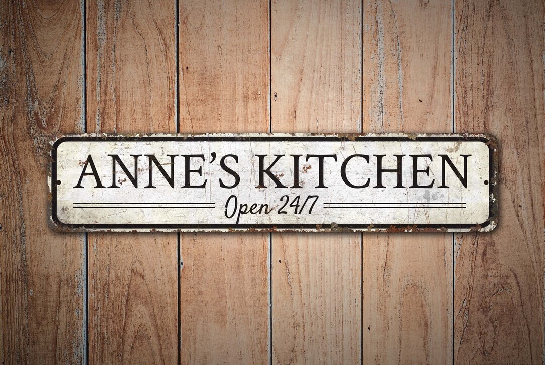 Kitchen Open Sign - Kitchen Name Sign - Vintage Style Sign - Kitchen ...